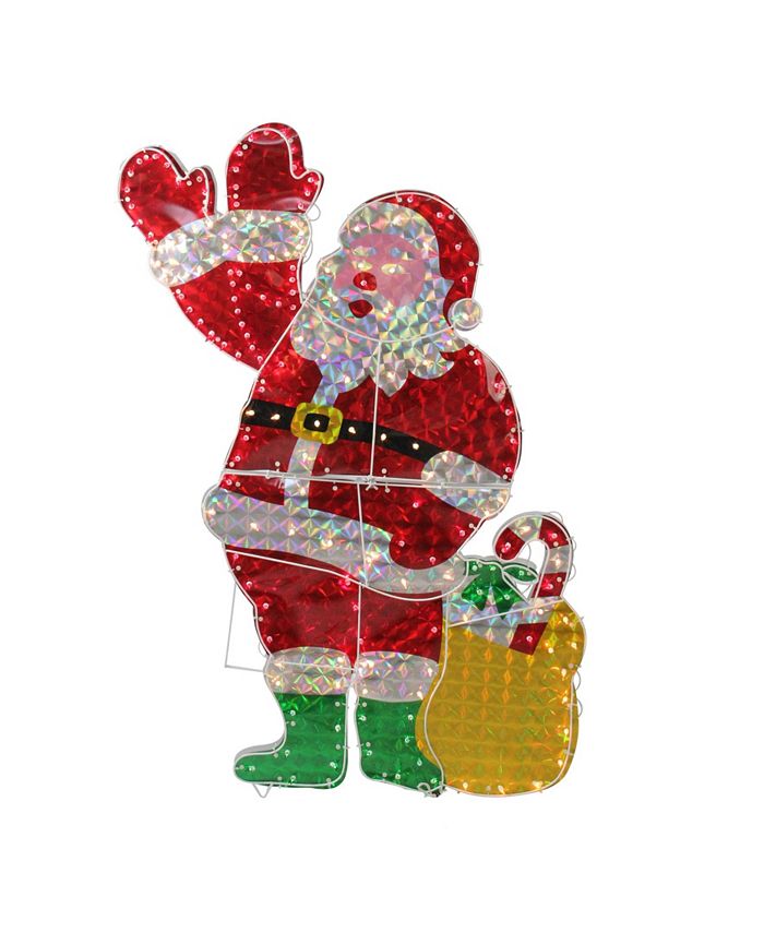Northlight 48" Holographic Lighted Waving Santa Claus Christmas Yard ...