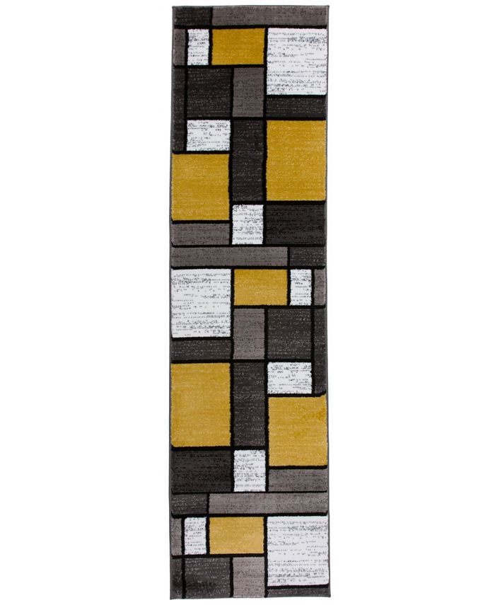 Main Street Rugs Montane Mon106 Yellow 2' x 7'2" Runner Rug - Macy's