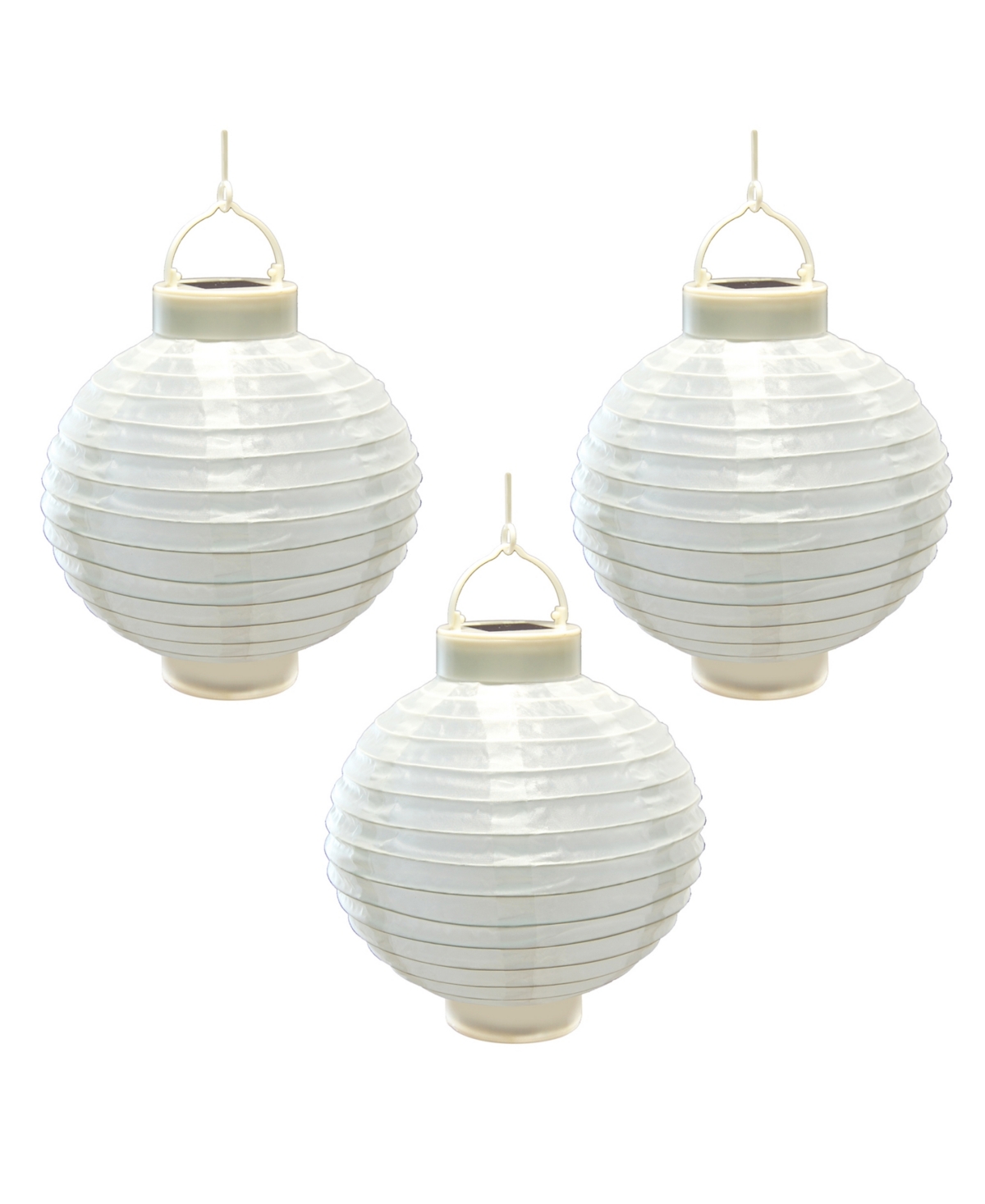 Click here for Lumabase Solar Powered Nylon Lanterns  Set of 3 -... prices