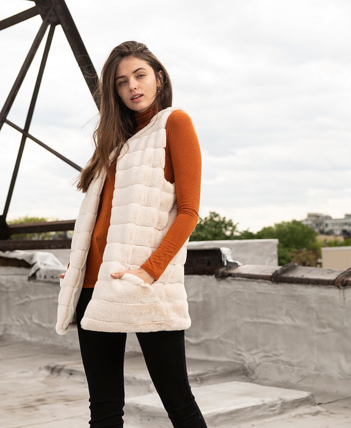 INC International Concepts INC Quilted Faux-Fur Duster, Created for ...