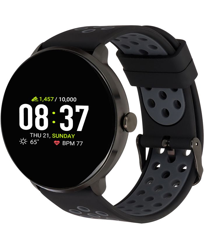 iTouch Men's Sport Black & Gray Silicone Strap Touchscreen Smart Watch ...