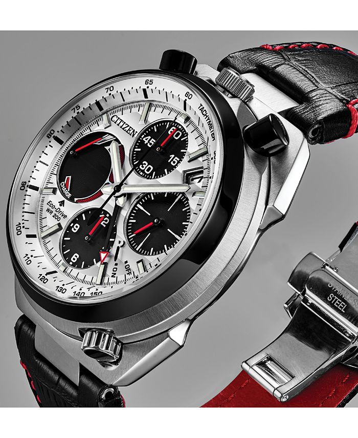 Citizen Eco-Drive Men's Chronograph Promaster Tsuno Racer Black Leather ...