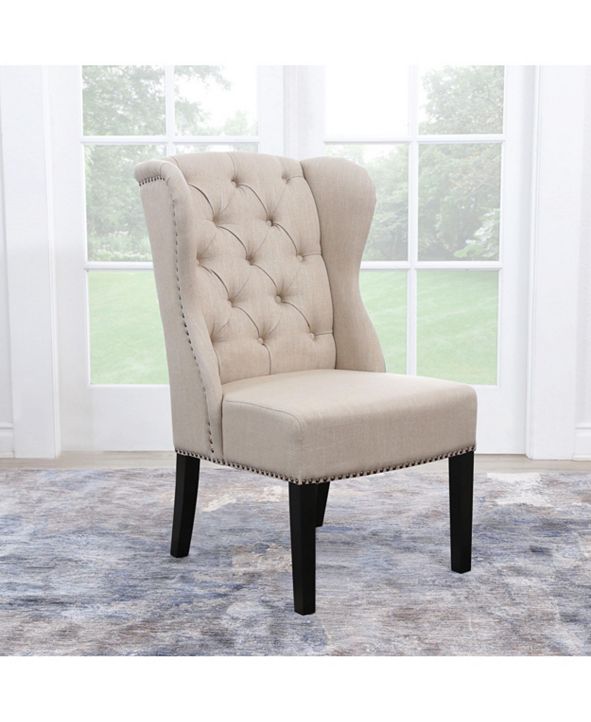 Abbyson Living Audrey Tufted Linen Wingback Dining Chair & Reviews ...