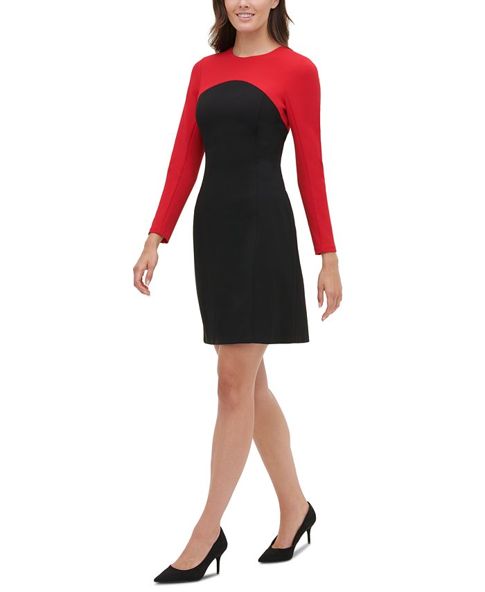 Tommy Hilfiger Colorblocked Scuba Crepe Sheath Dress Macys