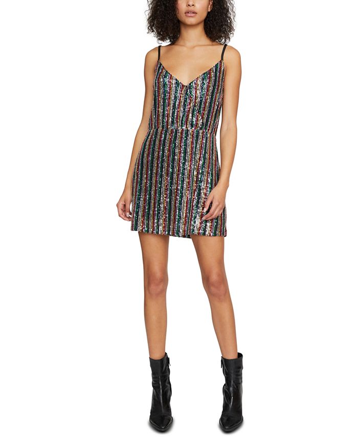 Sanctuary Rainbow Prism Faux-Wrap Mini Dress - Macy's