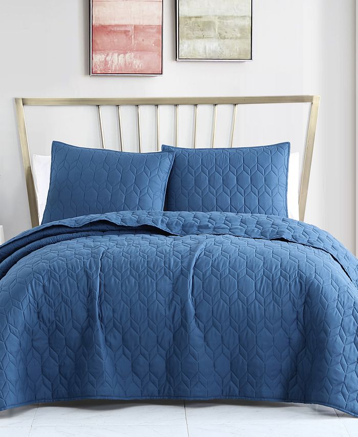Seventh Studio Chevron Pinsonic 3-Pc. Full/Queen Quilt Set - Macy's