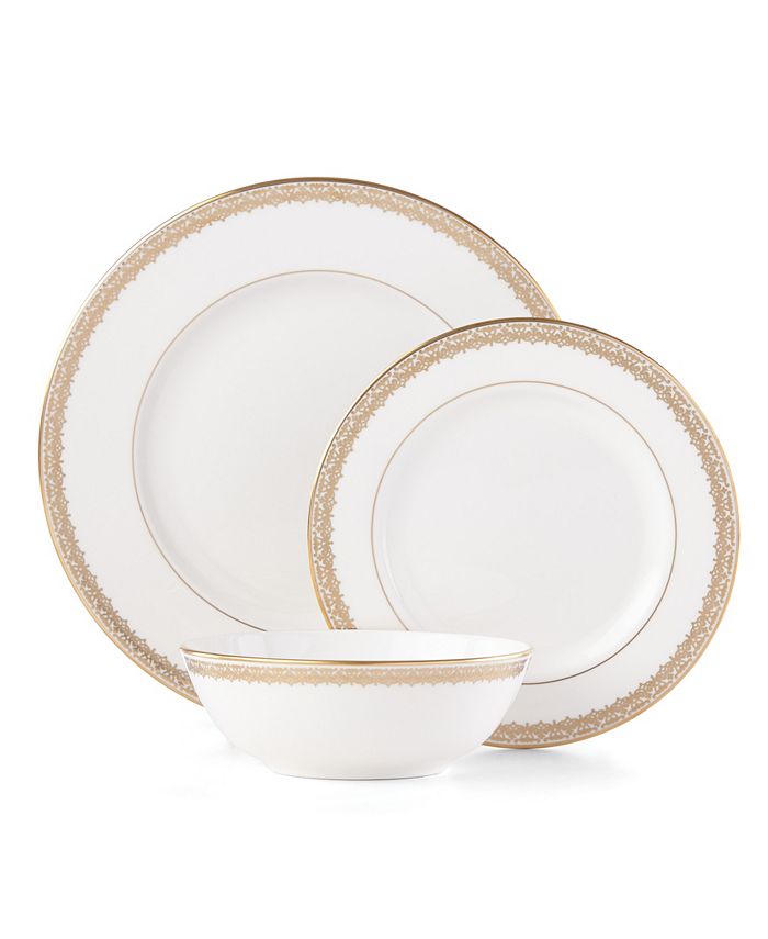 Lenox Lace Couture Gold 3 Piece Place Setting & Reviews - Fine China ...