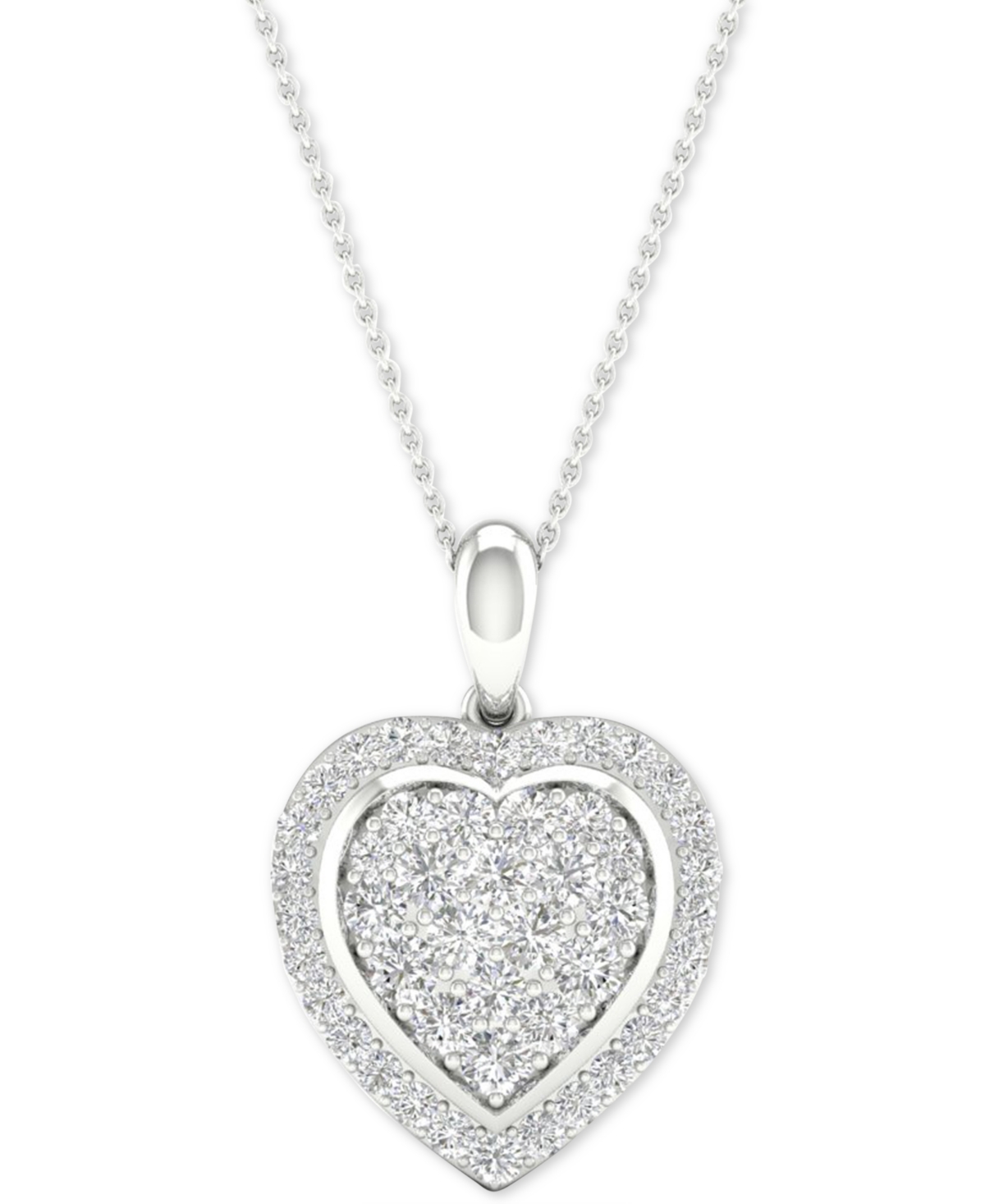 Click here for Diamond Heart Cluster Pendant Necklace (1/2 ct. t.... prices