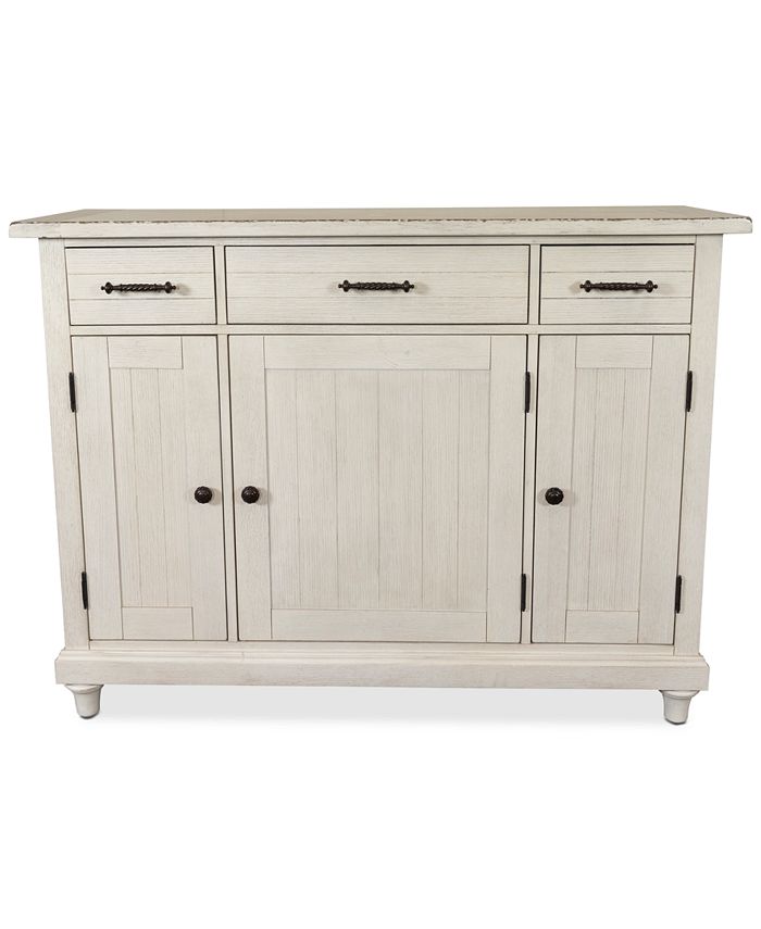 Furniture Aberdeen Off White Driftwood Dining Server - Macy's