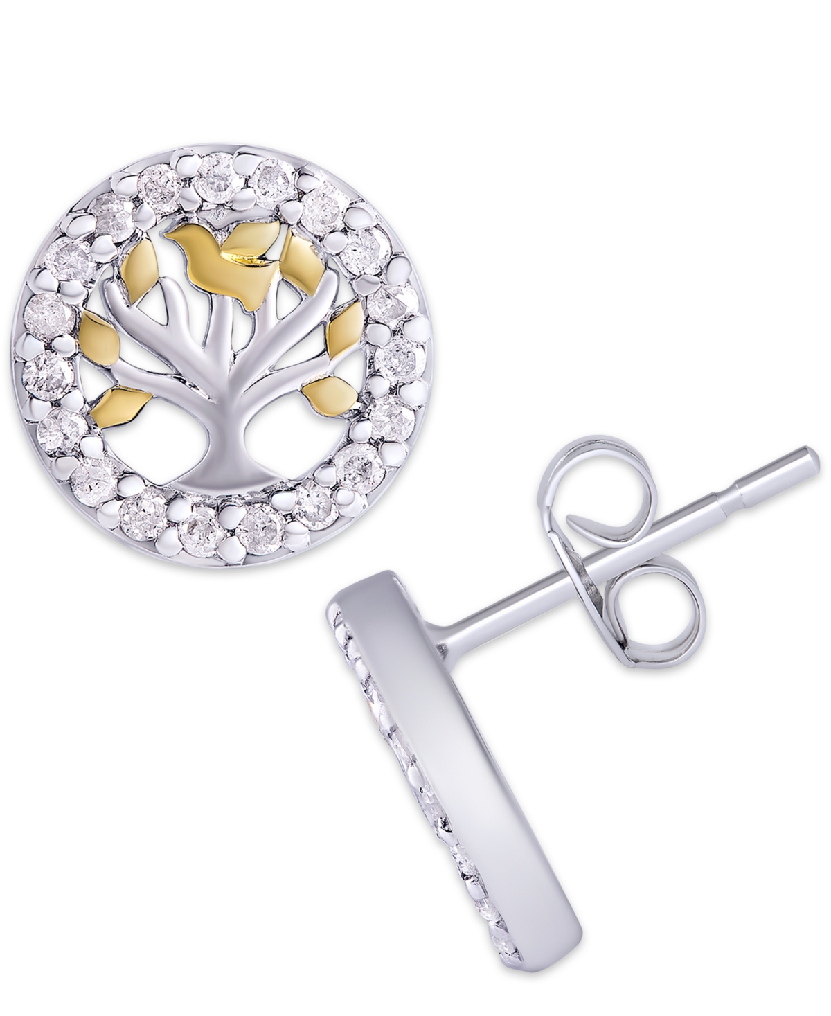 Click here for Diamond 1/3 ct. t.w. Family Tree Stud Earrings in... prices