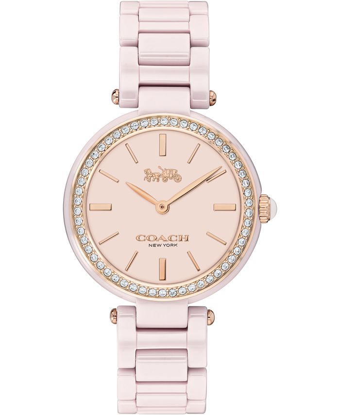 COACH Women's Park Blush Ceramic Bracelet Watch 30mm - Macy's
