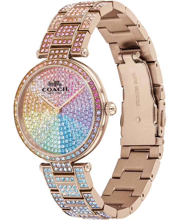 COACH Women's Park Rainbow Pavé Bracelet Watch 34mm - Macy's