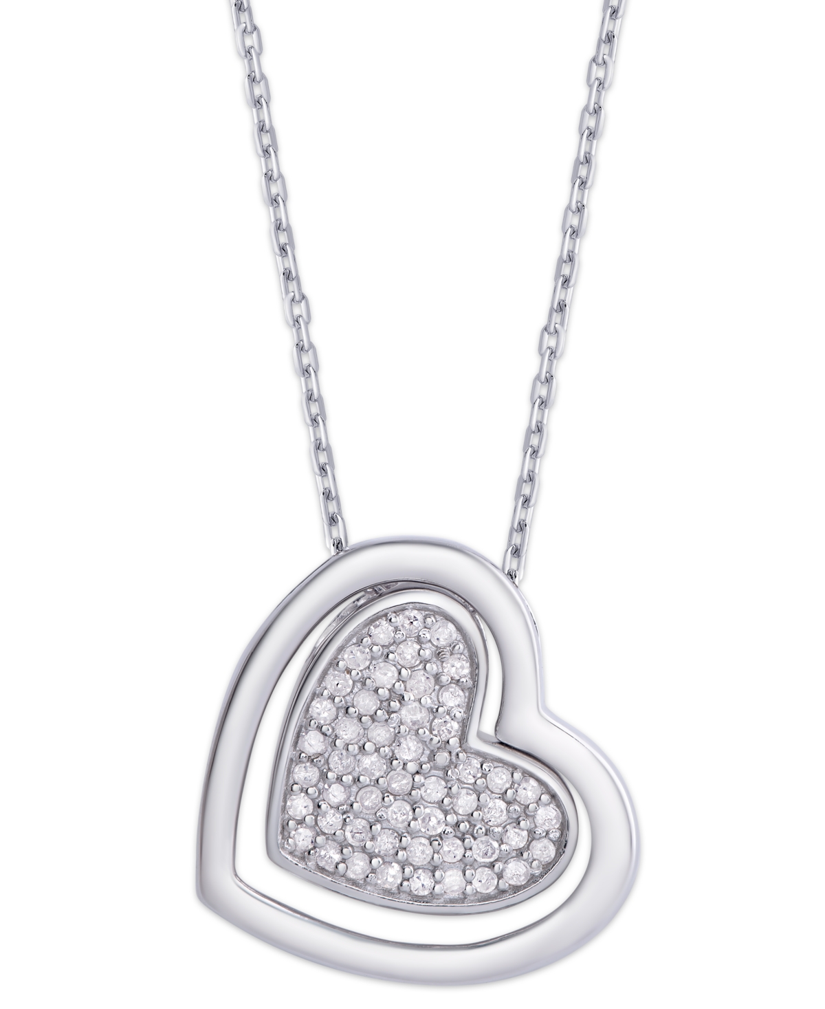 Click here for Diamond 1/4 ct. t.w. Heart Pendant Necklace in Ste... prices
