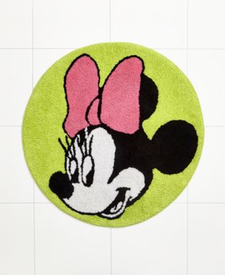 Disney Bath Rugs, Neon Minnie 28" Round Rug - Macy's