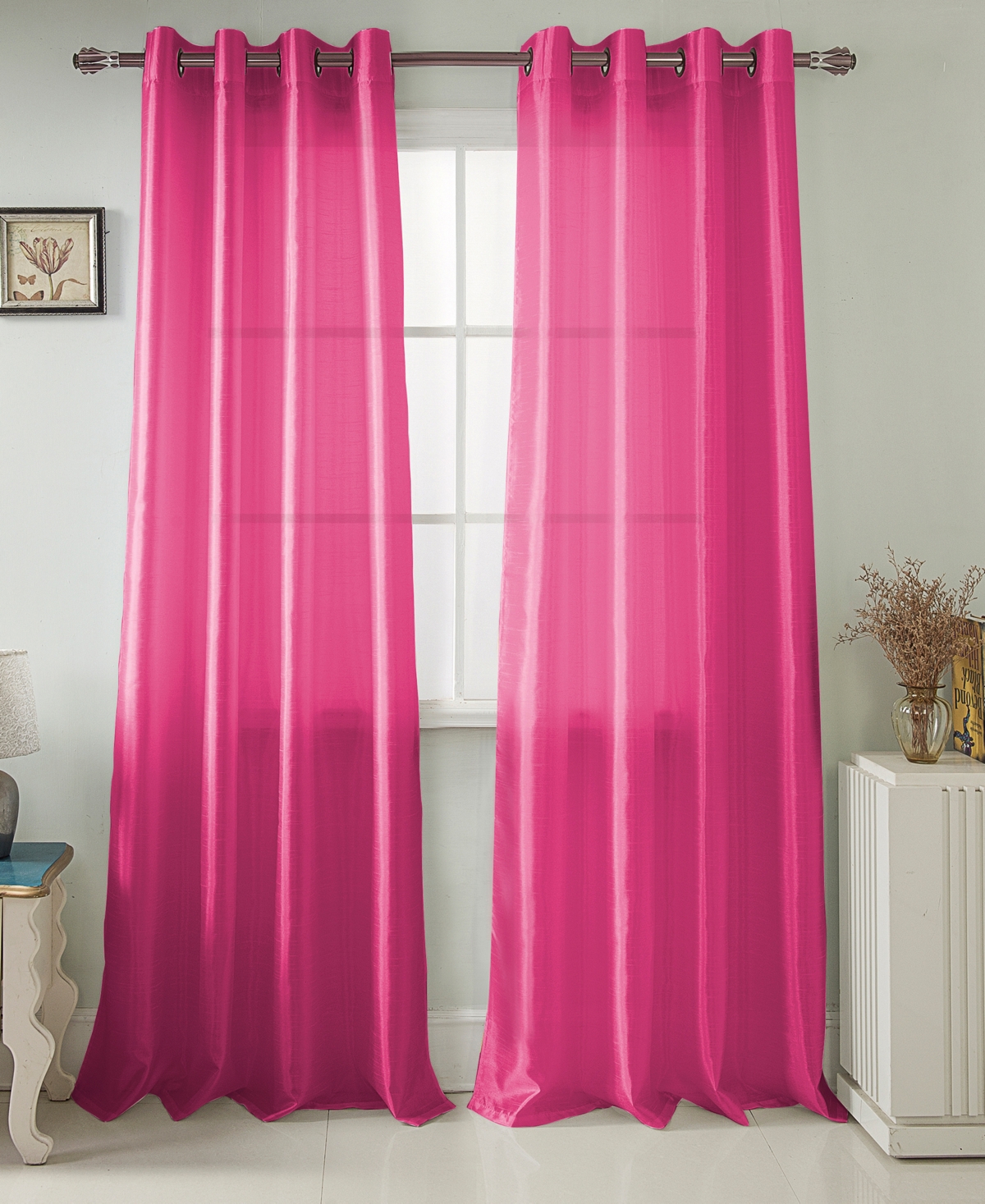 Click here for Rt Designers Collection Nancy Faux Silk Grommet Cu... prices