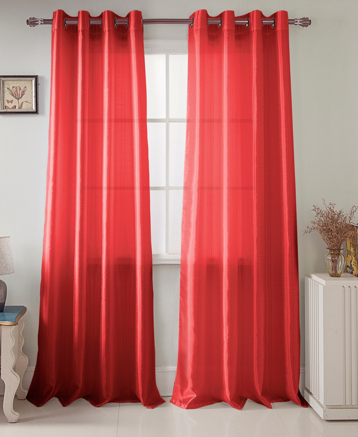 Click here for Rt Designers Collection Nancy Faux Silk Grommet Cu... prices