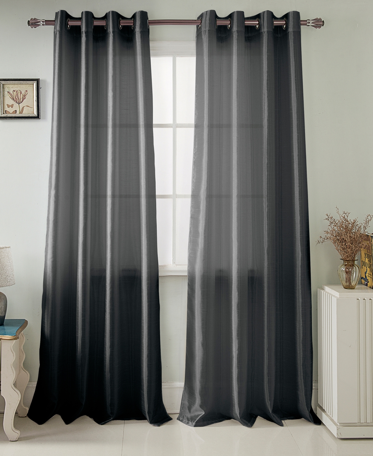Click here for Rt Designers Collection Nancy Faux Silk Grommet Cu... prices