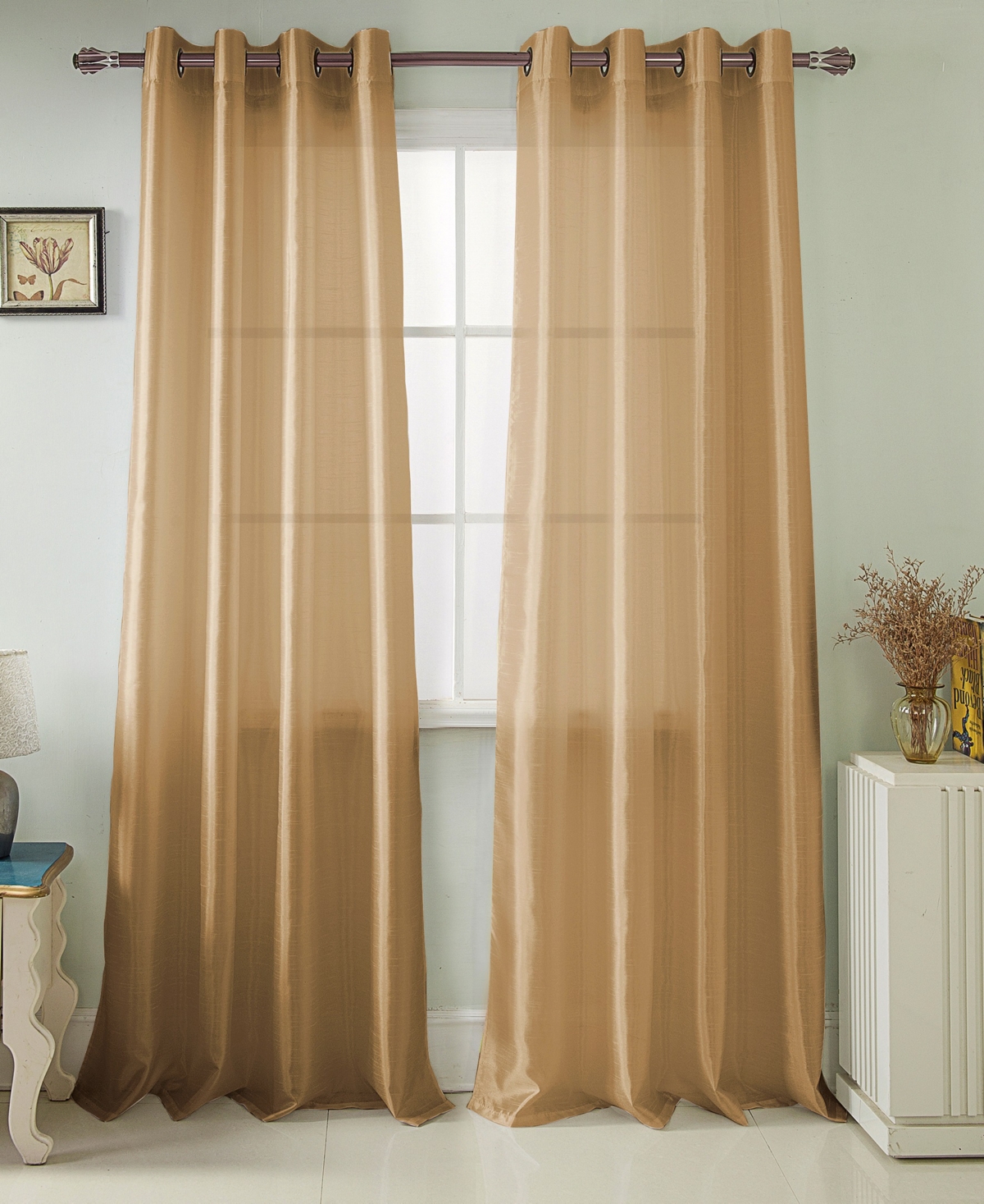 Click here for Rt Designers Collection Nancy Faux Silk Grommet Cu... prices