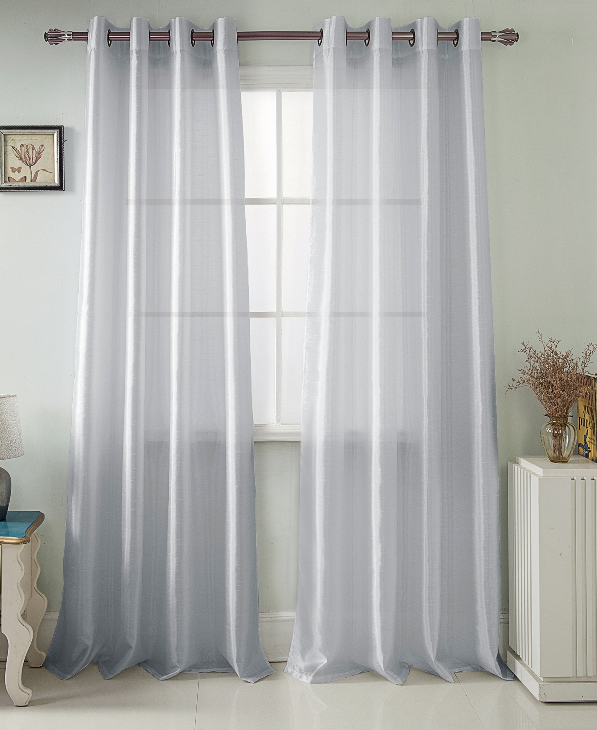 Click here for Rt Designers Collection Nancy Faux Silk Grommet Cu... prices