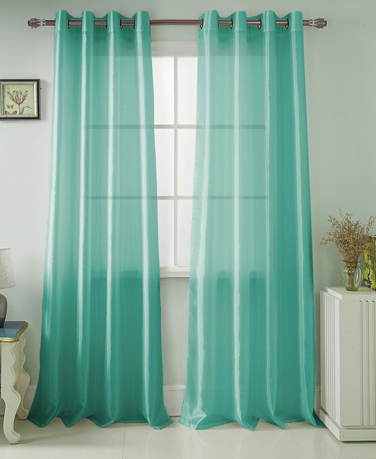 Click here for Rt Designers Collection Nancy Faux Silk Grommet Cu... prices