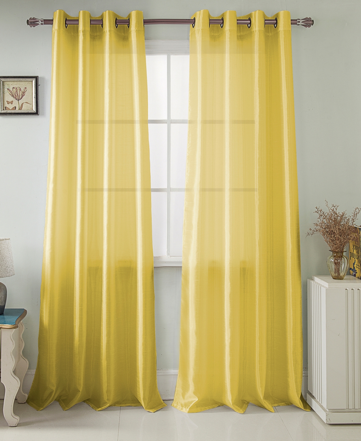 Click here for Rt Designers Collection Nancy Faux Silk Grommet Cu... prices