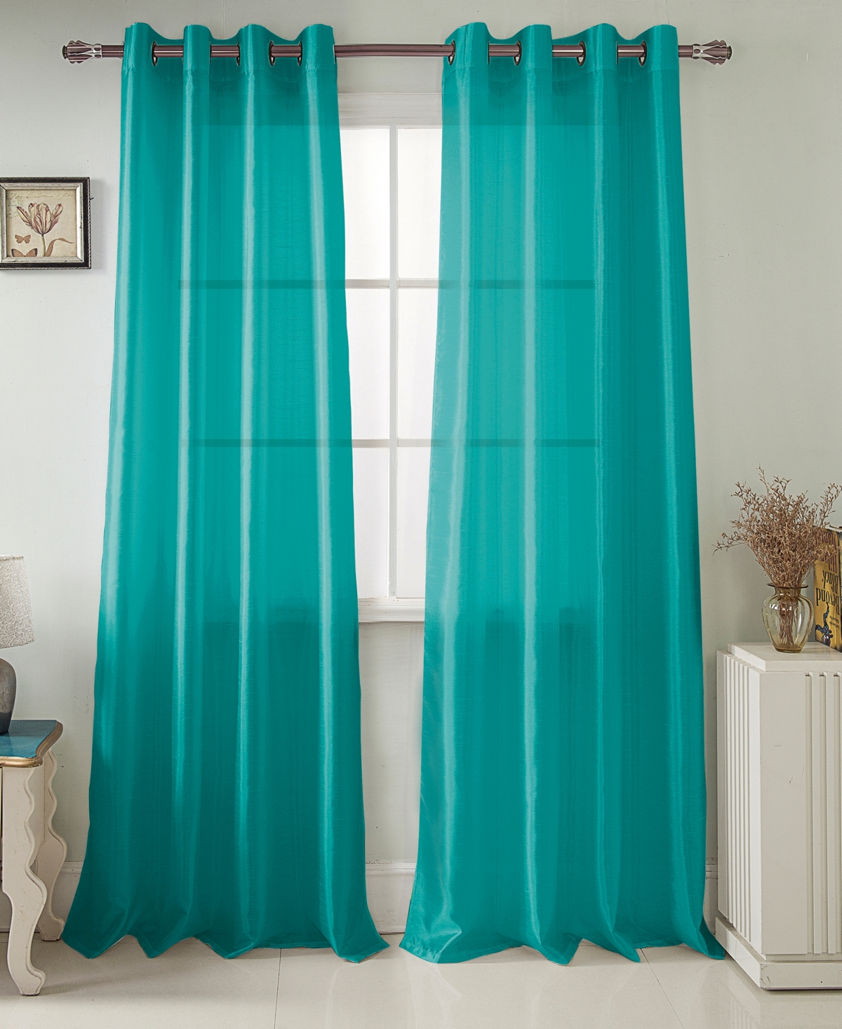 Click here for Rt Designers Collection Nancy Faux Silk Grommet Cu... prices