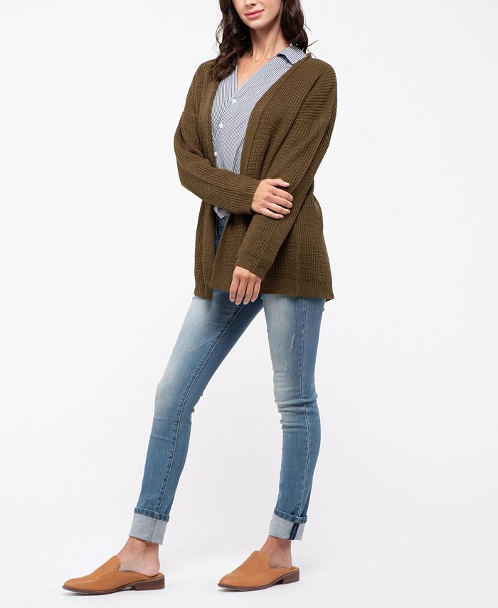 Blu Pepper Knit Cardigan with Lace-Up Back - Macy's