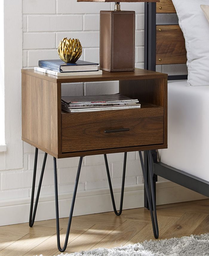 Walker Edison Modern Single Drawer Hairpin Leg Side Table - Macy's