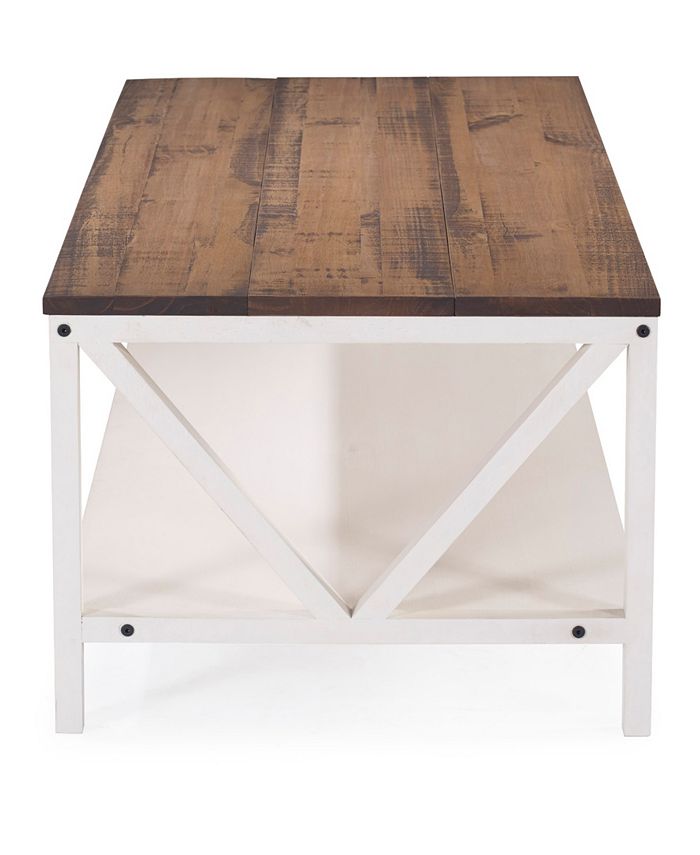 Walker Edison Distressed Farmhouse Coffee Table - Macy's