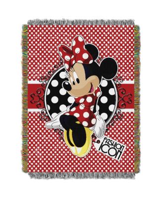 Minnie Mouse Polka Dot Tapestry Throw - Macy's