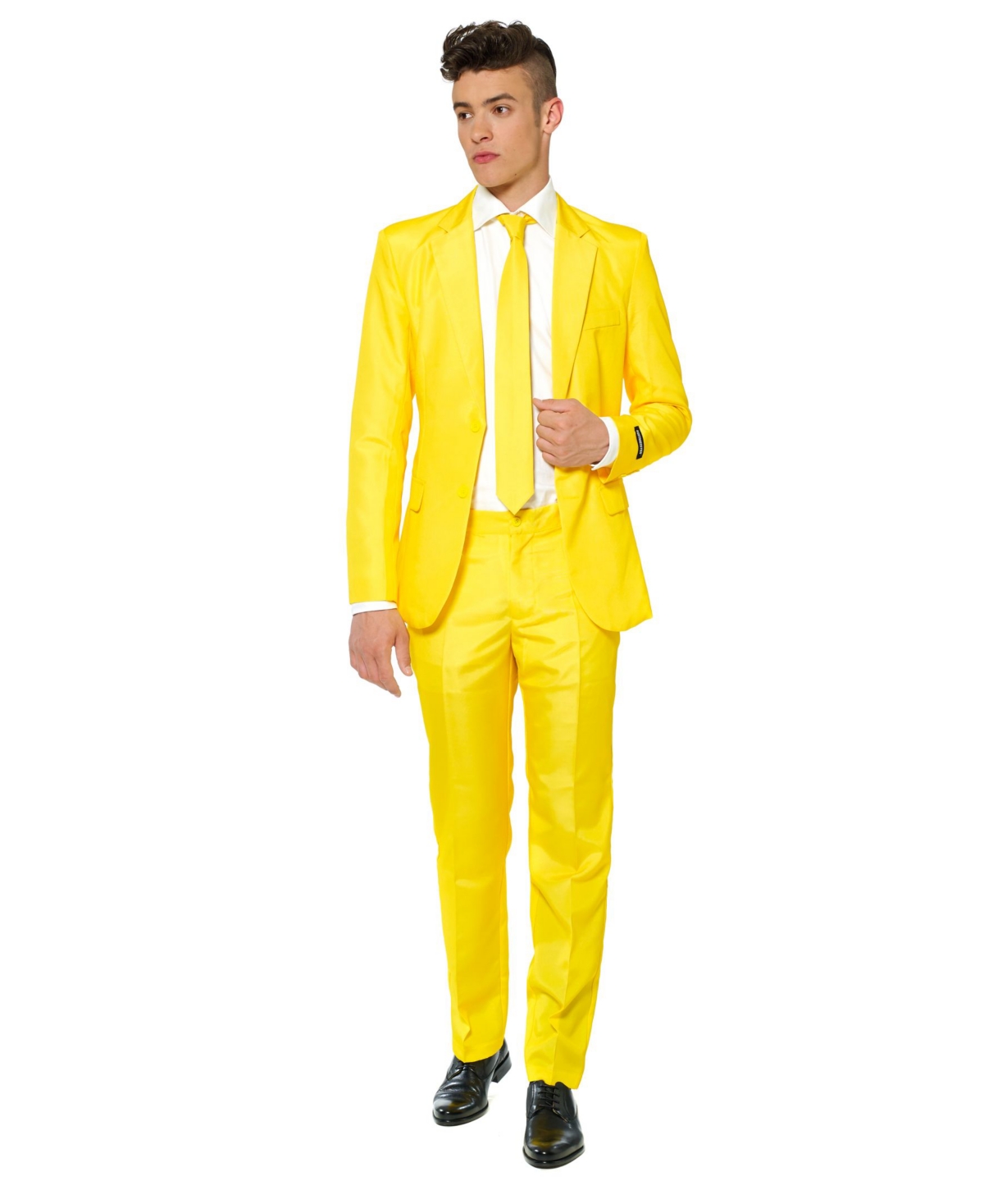 Click here for Suitmeister Mens Solid Purple Color Suit - Yellow prices