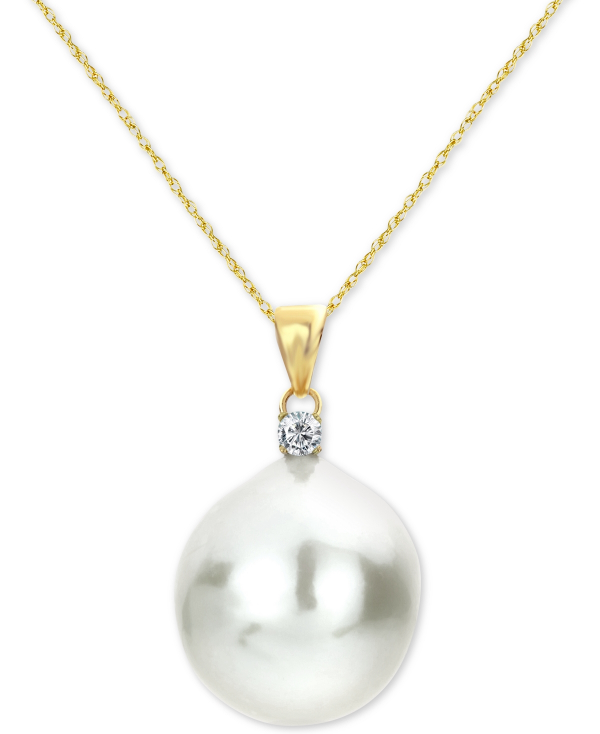 Click here for Cultured Baroque Freshwater Pearl (12mm) & Diamond... prices