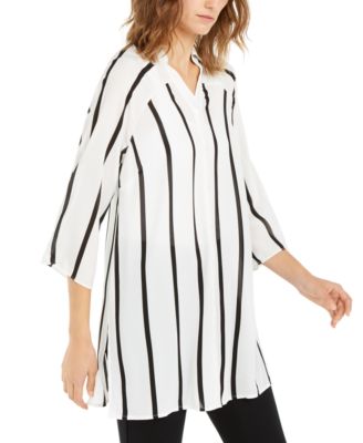 Alfani Striped Roll-Tab Tunic, Created for Macy's - Macy's
