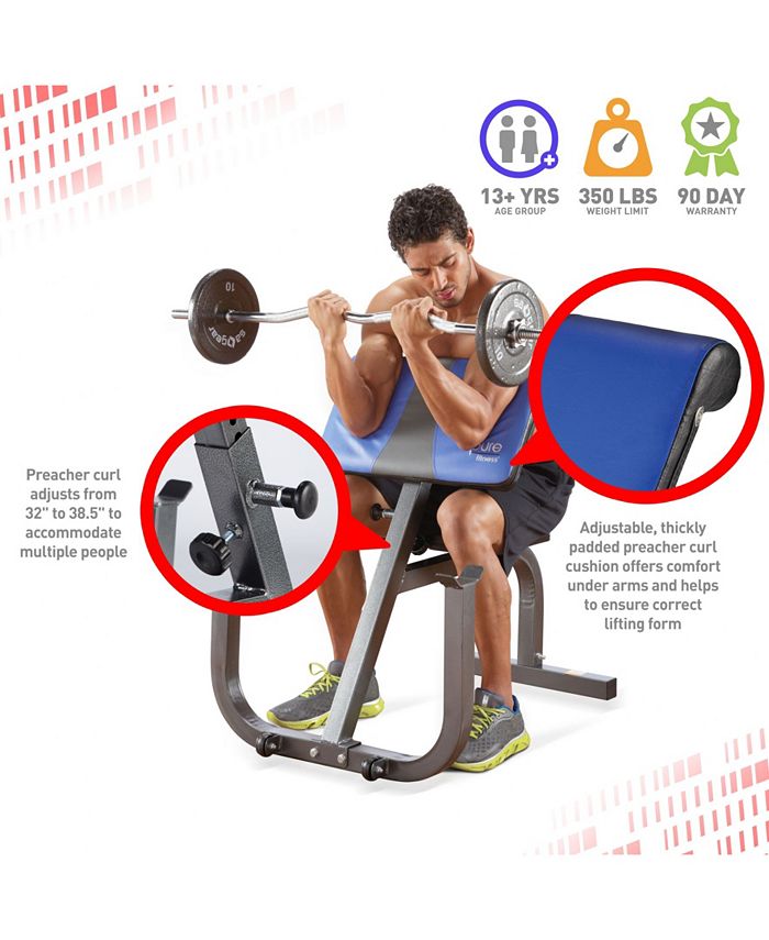 Pure Fitness Preacher Curl Weight Bench - Macy's