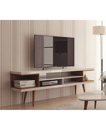Manhattan Comfort Utopia 70 47 Tv Stand With Splayed Wooden Legs And 4