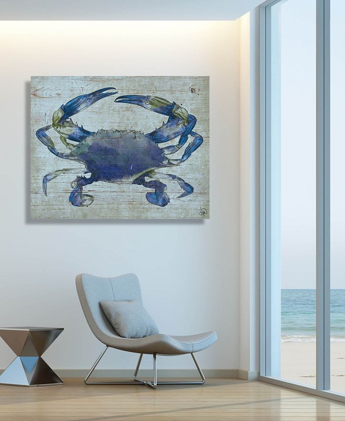Creative Gallery Indigo Blue Crab 24" x 20" Canvas Wall Art Print - Macy's