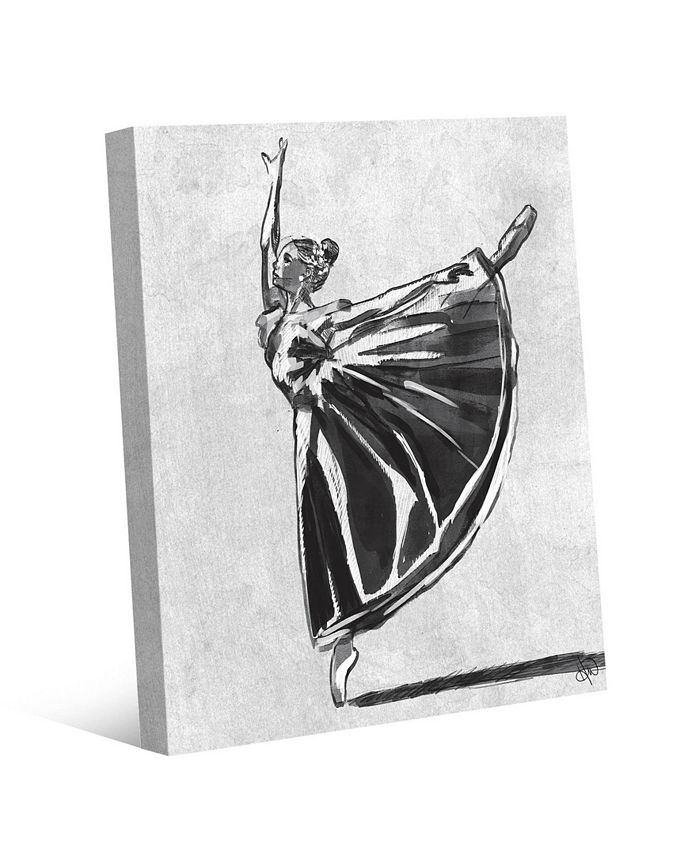 Creative Gallery Ballet Balance in Black White 20" x 16" Canvas Wall ...
