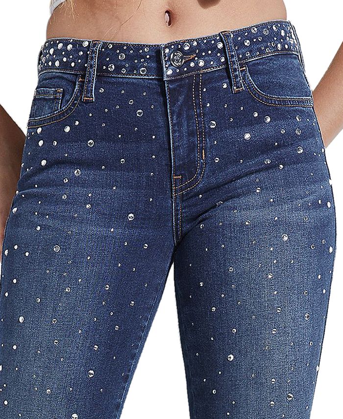 GUESS Drea Rhinestone Curve Jeans - Macy's