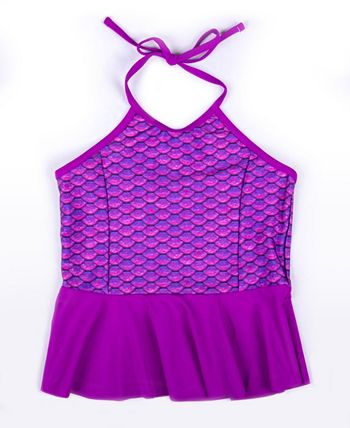 Fin Fun Girls Scale-Print Peplum Tankini Top - Macy's
