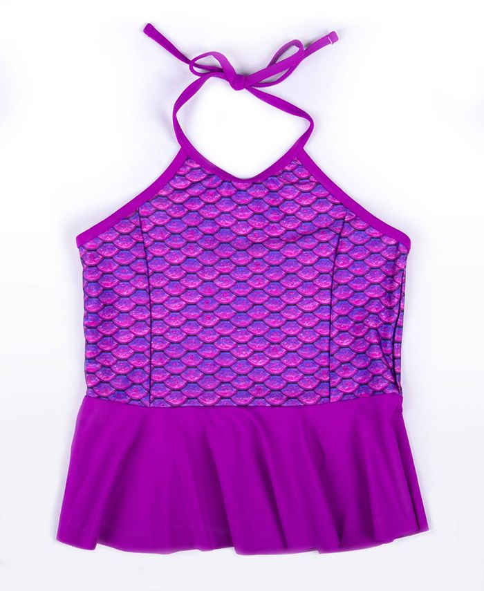 Fin Fun Girls Scale-Print Peplum Tankini Top - Macy's