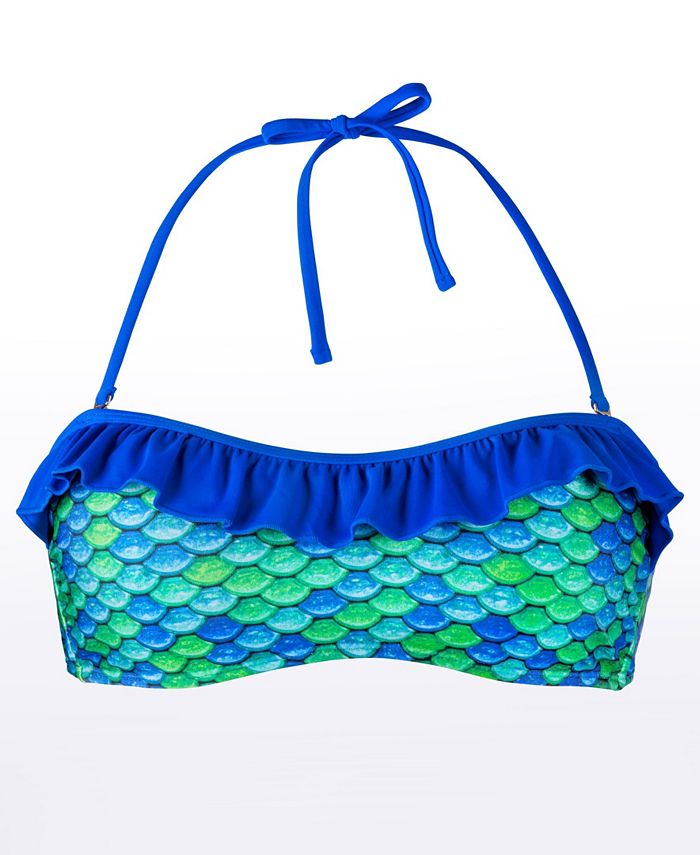 Fin Fun Mermaid Scale-Print Bandeau Bikini Top - Macy's