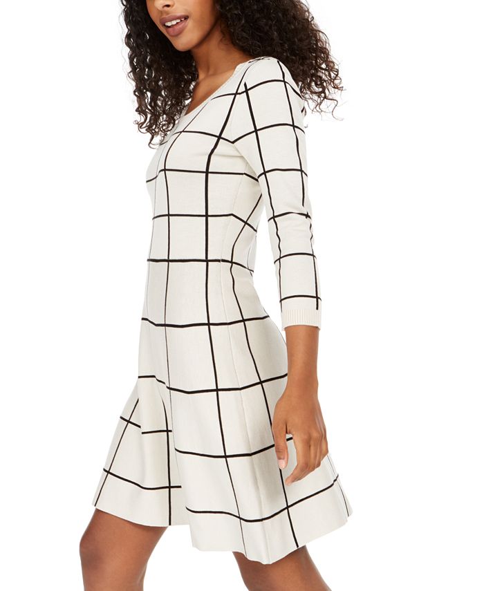 Sequin Hearts Juniors' Grid-Pattern Dress - Macy's