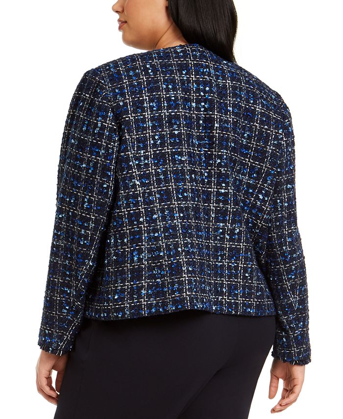 Calvin Klein Plus Size Tweed Jacket - Macy's