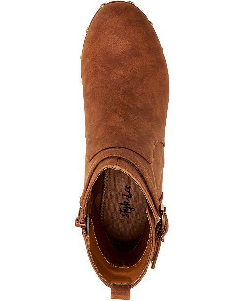 Style & Co Tyya Booties, Created for Macy's & Reviews - Boots & Booties ...