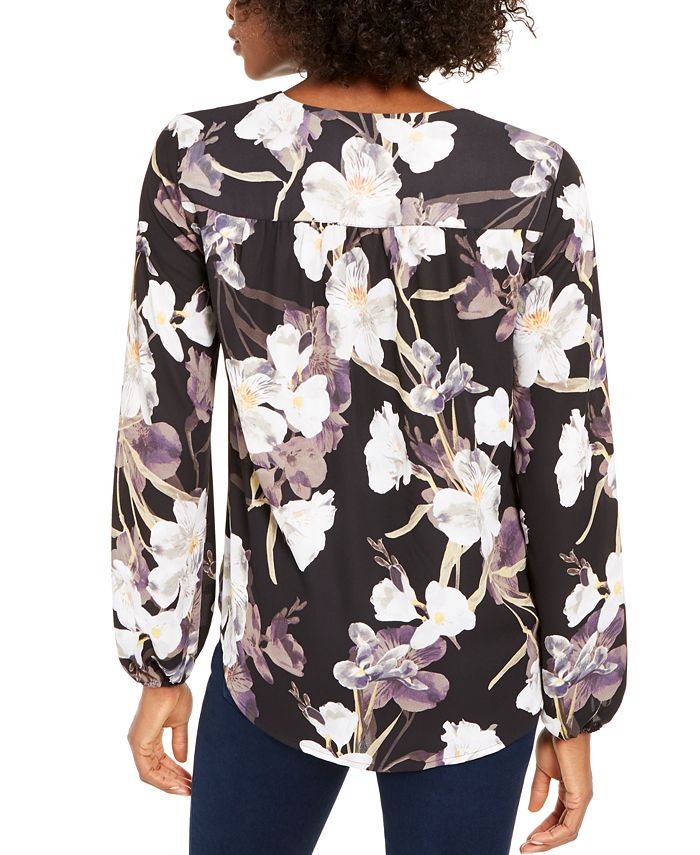 INC International Concepts INC Floral-Print Surplice Top, Created For ...