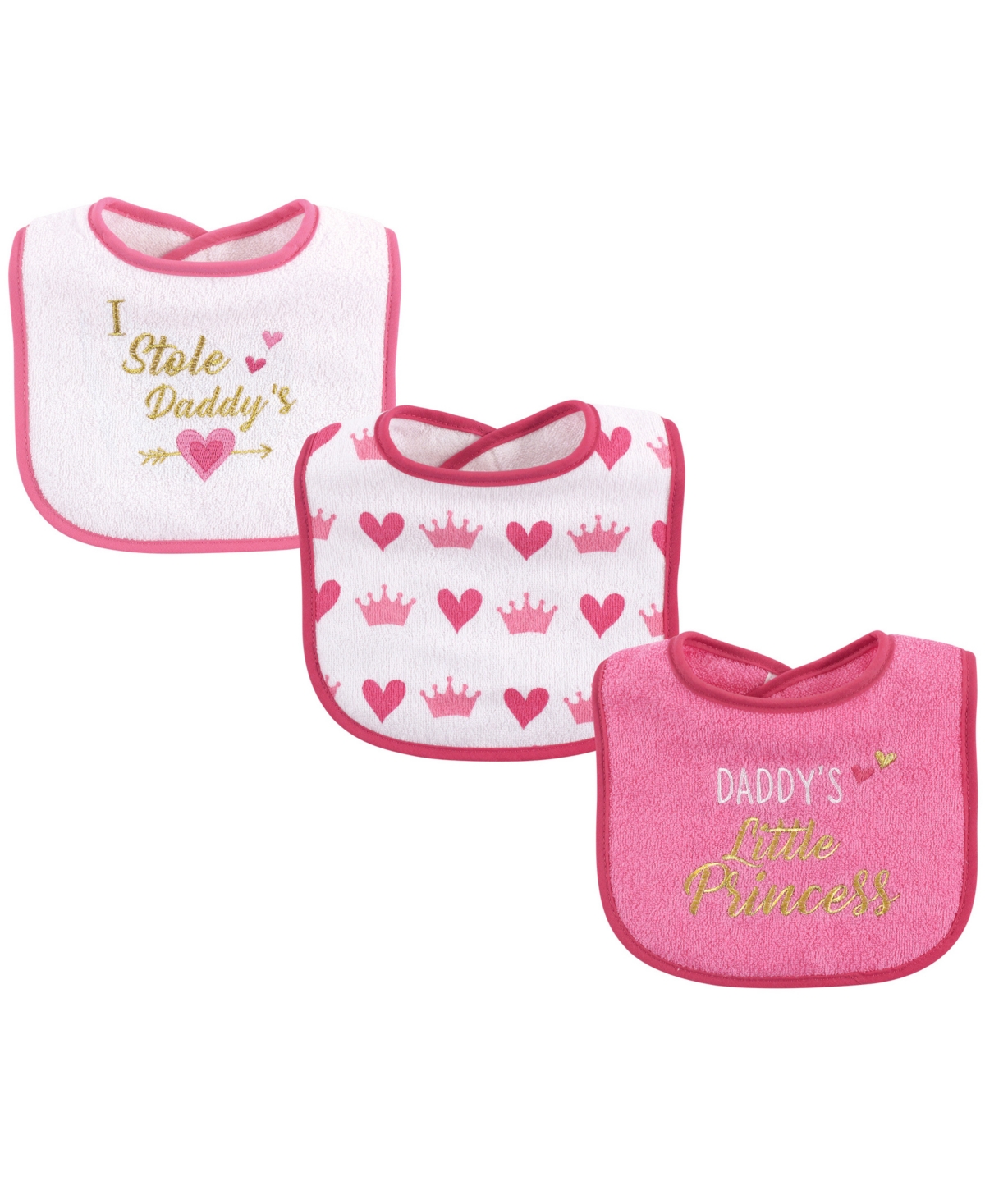Click here for Luvable Friends Girls 3Pk Bibs - Pink/Red prices