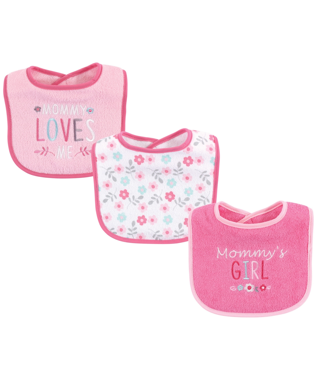 Click here for Luvable Friends Girls 3Pk Bibs - Red/Pink prices