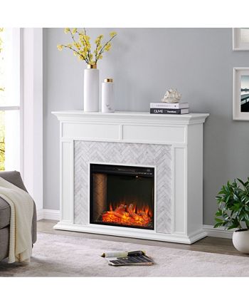 Southern Enterprises Anika Marble Tiled Alexa-Enabled Electric ...