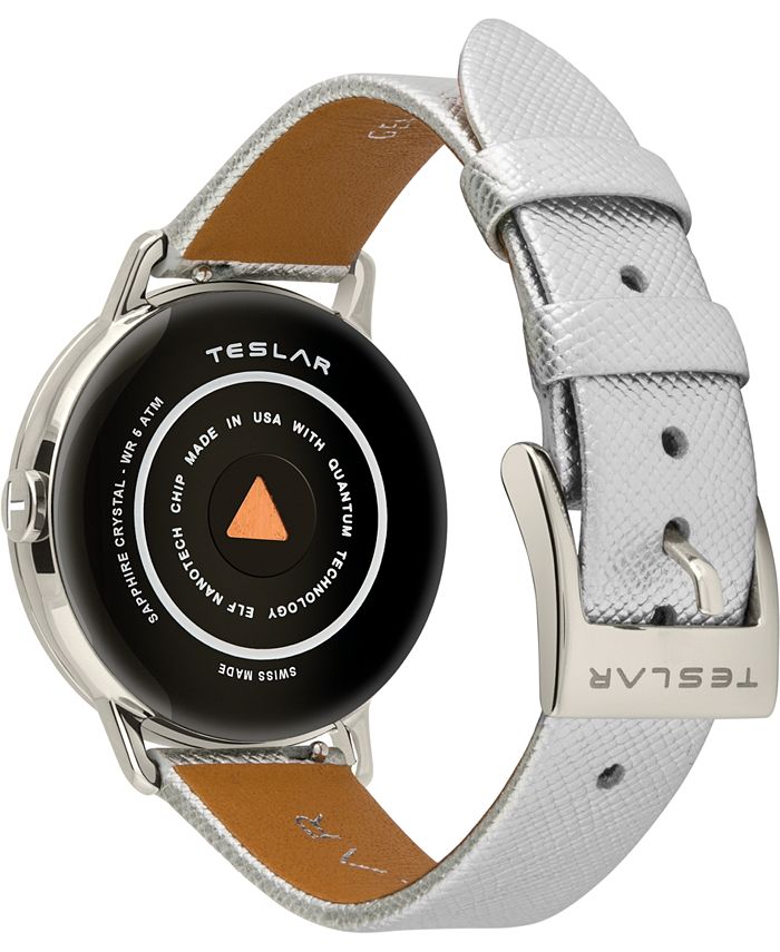 Teslar Women's Swiss Fibonacci Silver-Tone Leather Strap Watch 36mm ...