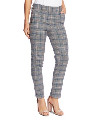 CeCe Windsor Check Straight-Leg Pants - Macy's